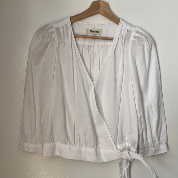 Madewell | Tops | Madewell White Wrap Top | Poshmark
